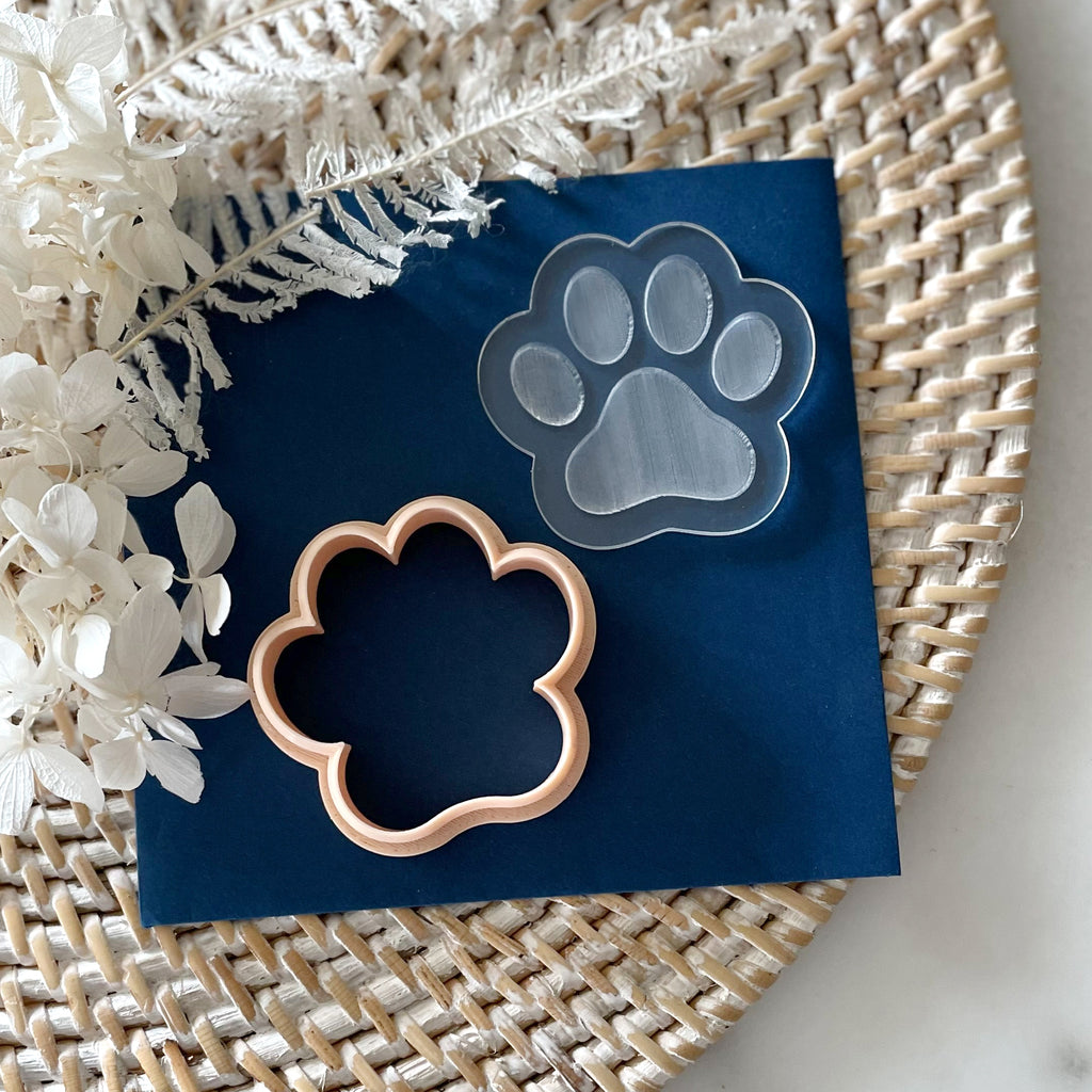 Mini Paw Cutter and Debosser Set (Little Biskut) | Custom Cookie Cutters