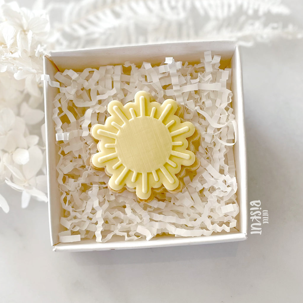Mini Sun Cutter and Debosser Set (Little Biskut) | Custom Cookie Cutters